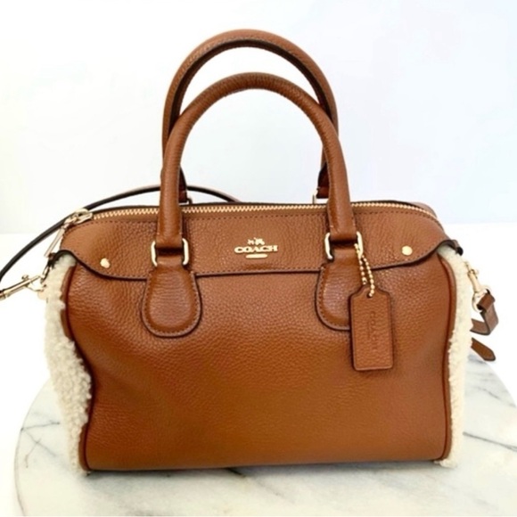 Coach | Bags | Nwot Coach Mini Bennett Satchel Tan Shearling | Poshmark